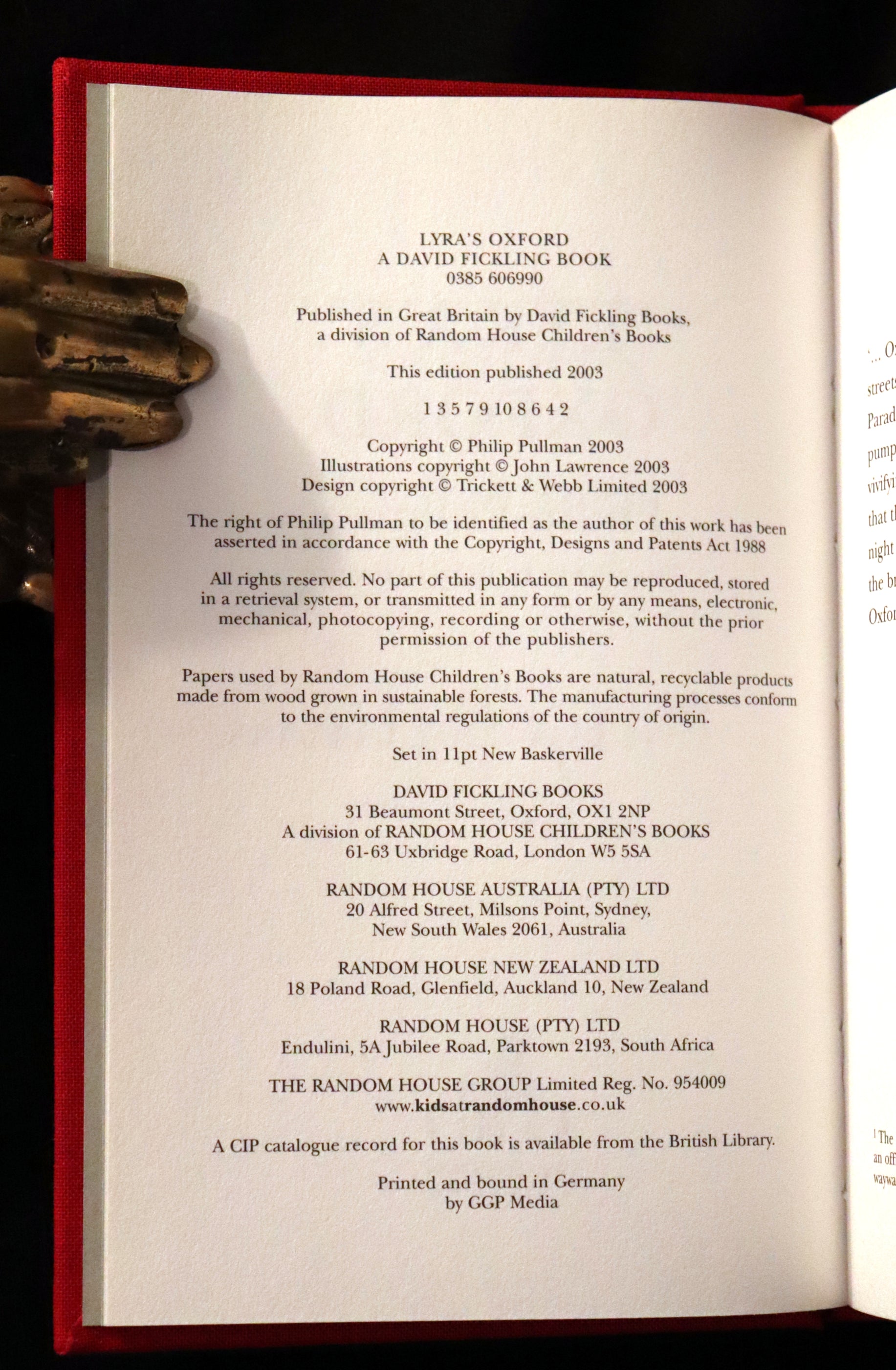 2003 Signed First Edition - LYRA'S OXFORD [His Dark Materials] by Phil ...