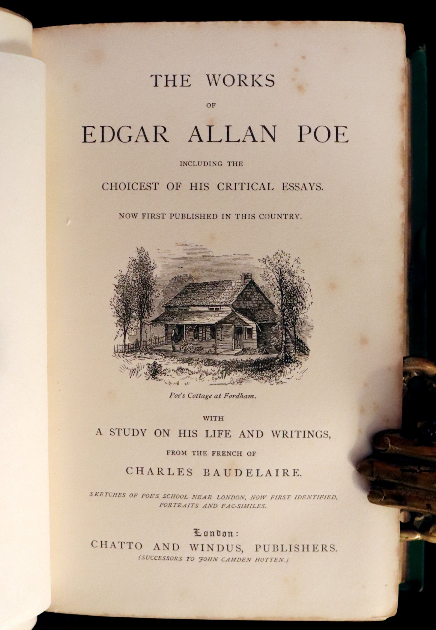 1872 Scarce Book - WORKS OF EDGAR ALLAN POE. First Edition with a Stud ...