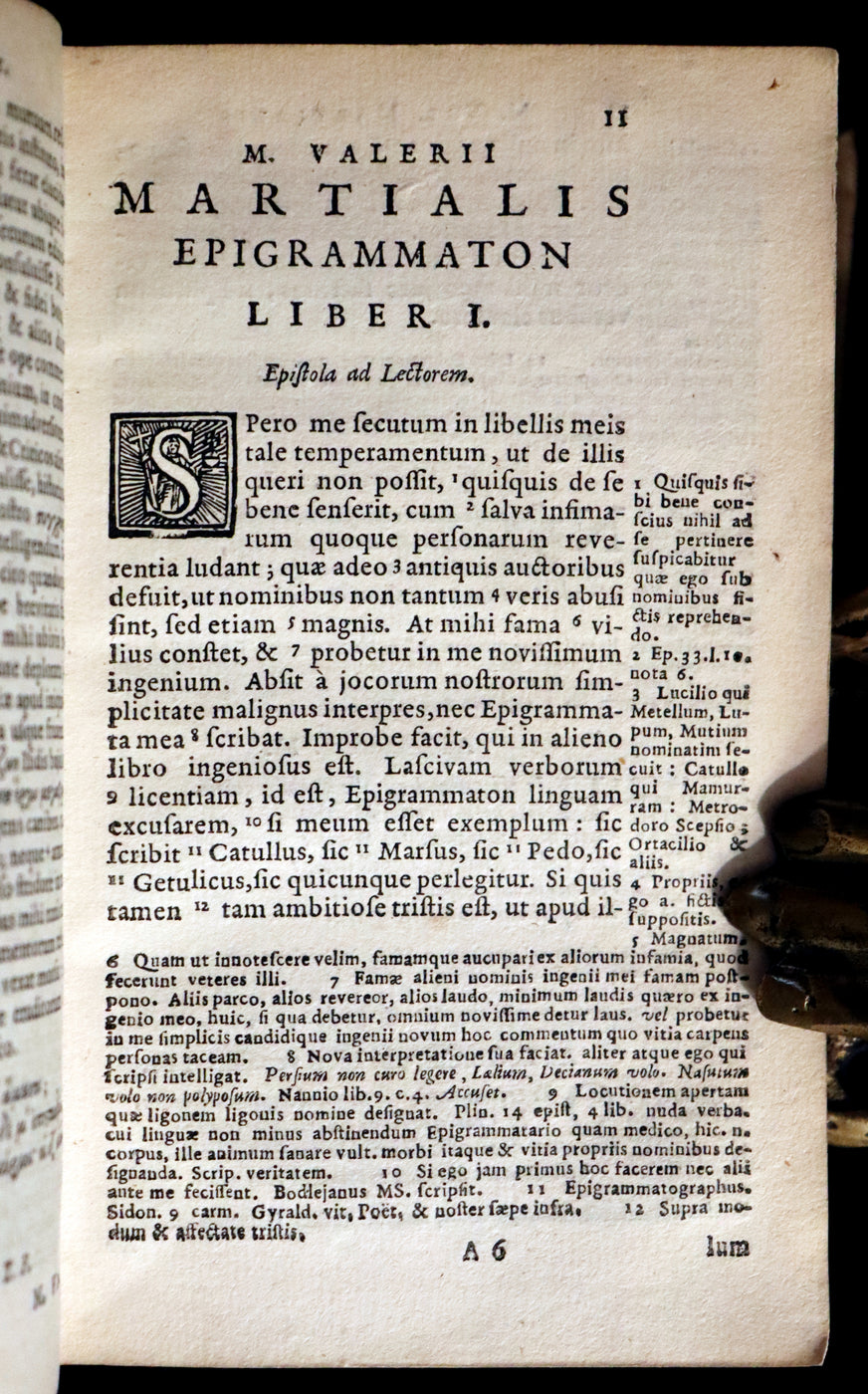 1644 Rare Latin vellum Book - MARTIAL's Epigrams - M. Val Martialis ...