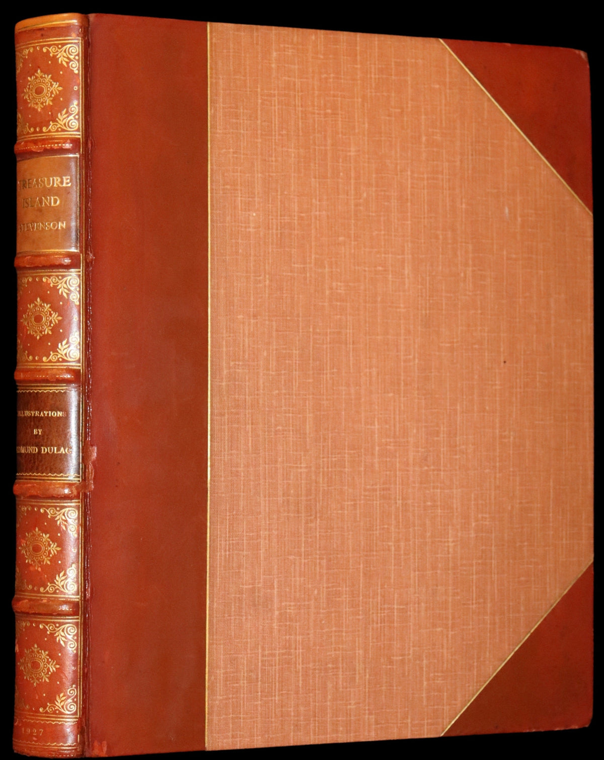 1927 Birdsall Binding - TREASURE ISLAND by Stevenson. First DULAC Illu ...