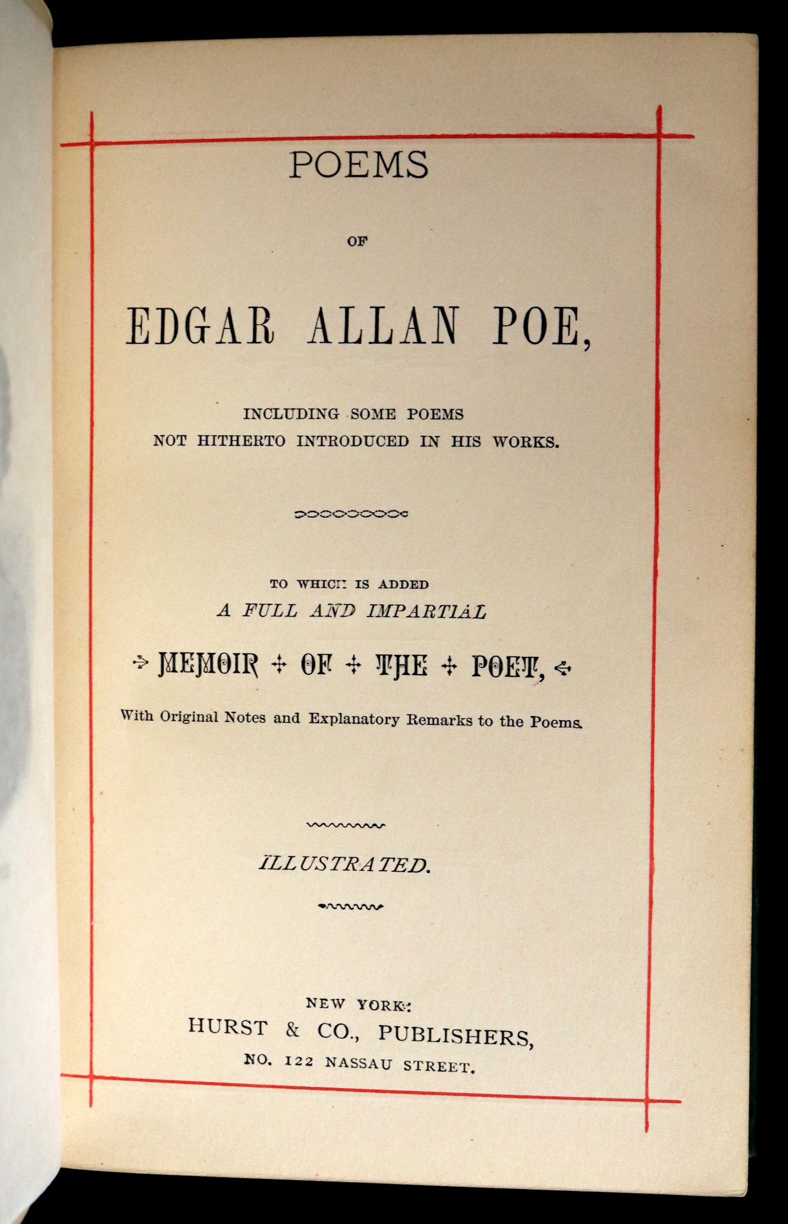1882 Rare Book - Poems of EDGAR ALLAN POE with a full and impartial Me ...
