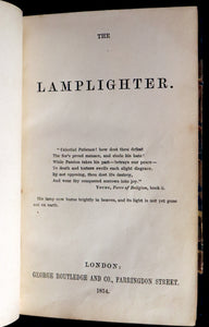 1854 Rare Victorian Book - The LAMPLIGHTER by Maria Susanna Cummins. F ...