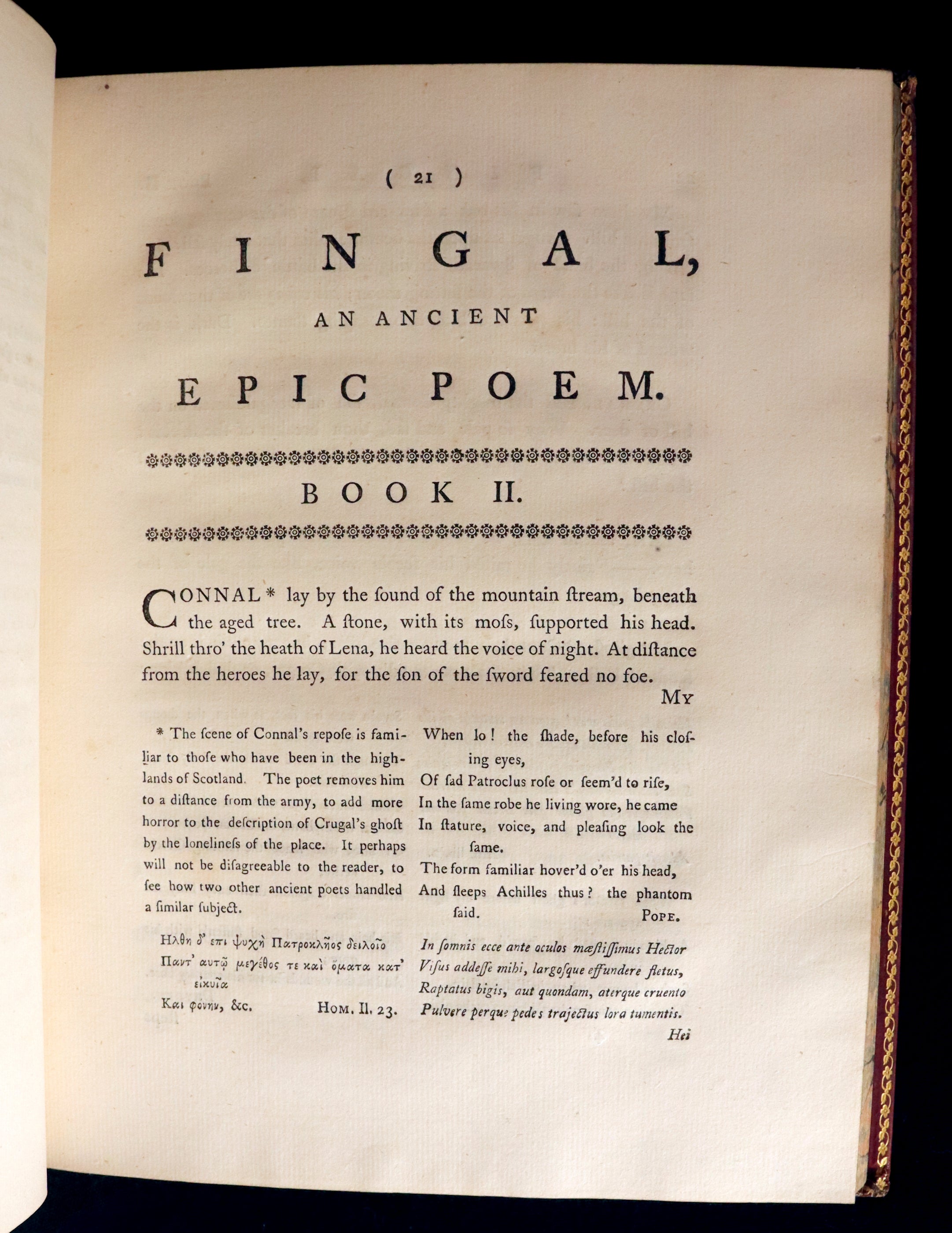 1762 Rare Book - FINGAL with Poems by Ossian, Son of Fingal. Translated ...