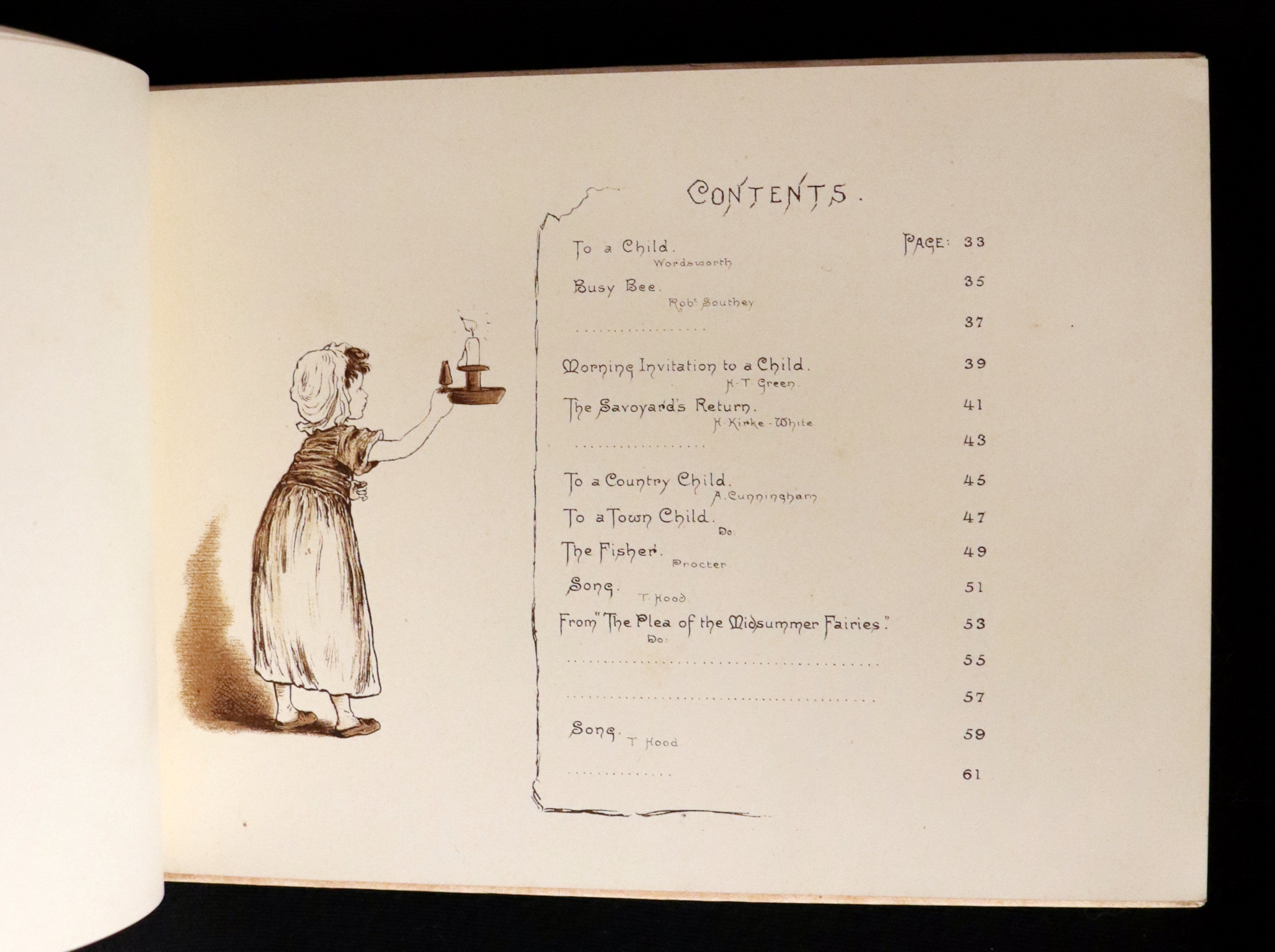 1883 Scarce Victorian Book - Pictures from the Poets illustrated by T ...