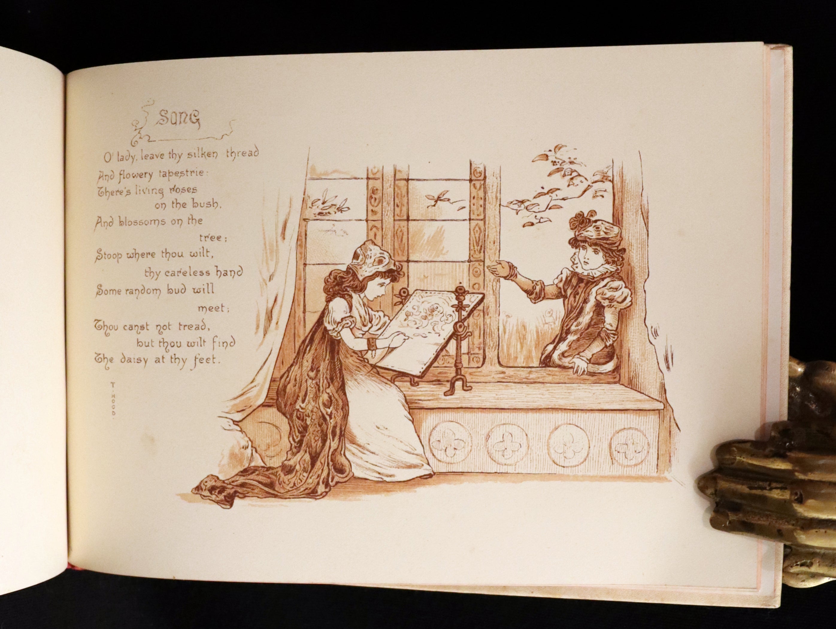 1883 Scarce Victorian Book - Pictures from the Poets illustrated by T ...