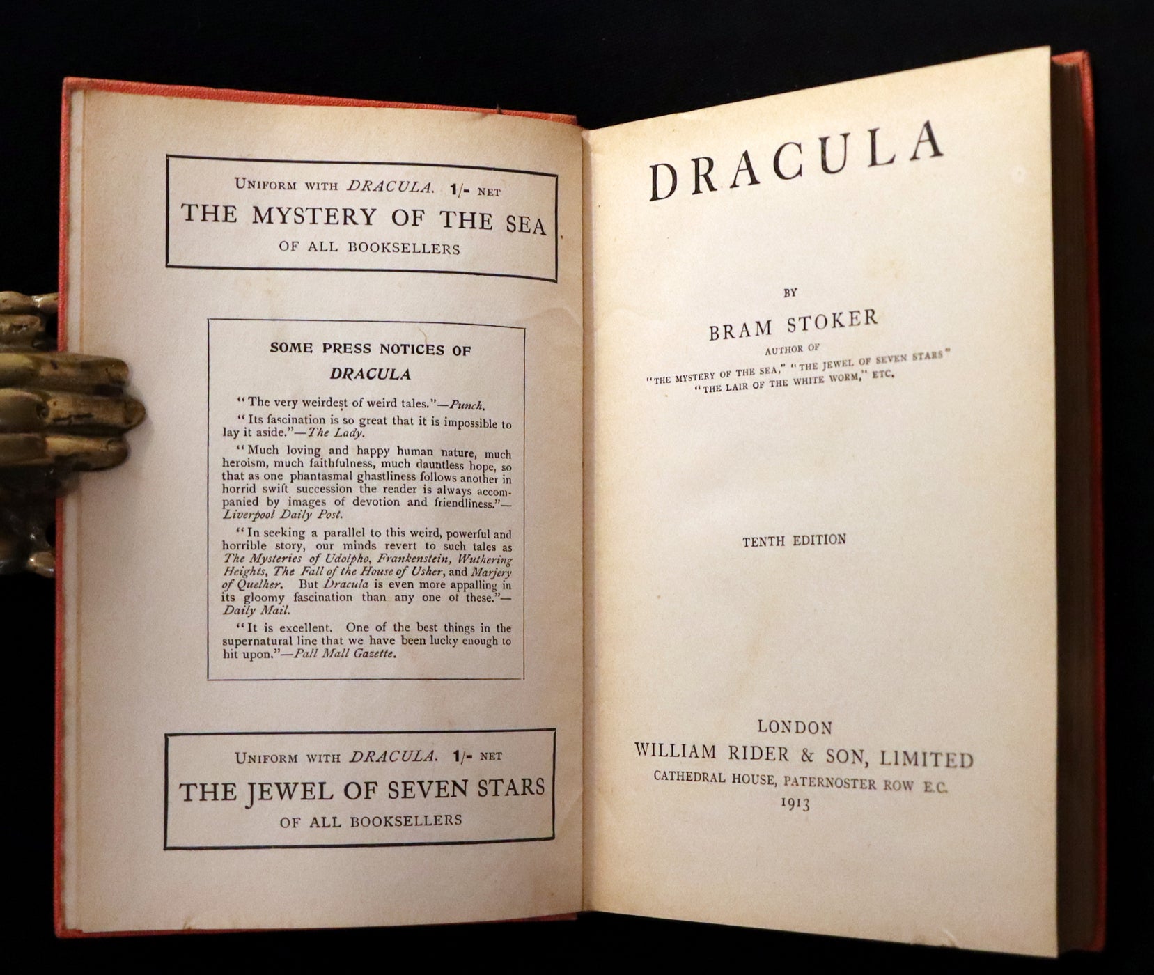 1913 Rare Edition - DRACULA by Bram Stoker. Gothic Vampire Story. by mflibra – Rare Book – MFLIBRA