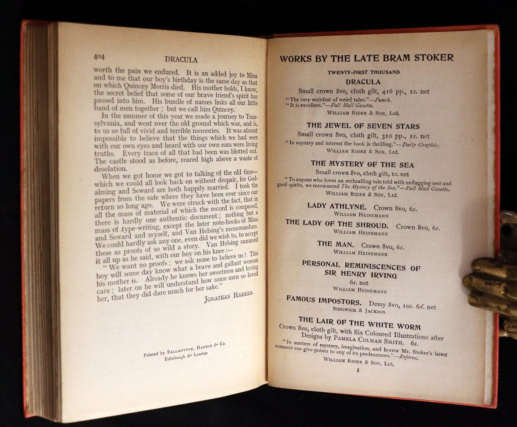 1913 Rare Edition - DRACULA by Bram Stoker. Gothic Vampire Story. by ...