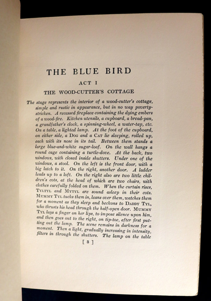 1911 First US Edition - The Blue Bird, A FAIRY Play illustrated by Fre ...