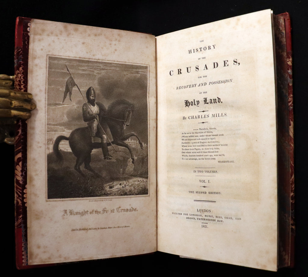 1821 Rare Book Set - The HISTORY OF THE CRUSADES for the recovery and ...