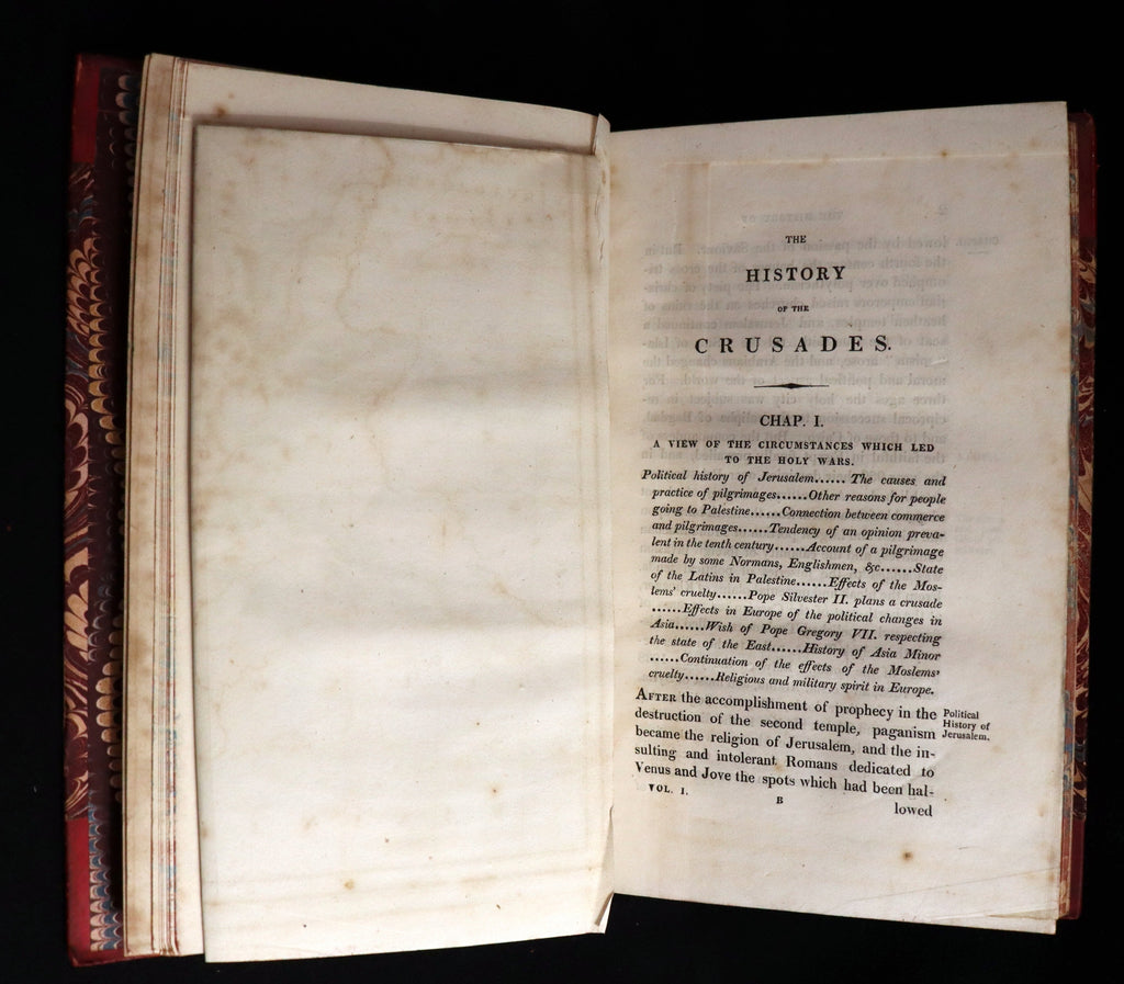1821 Rare Book Set - The HISTORY OF THE CRUSADES for the recovery and ...