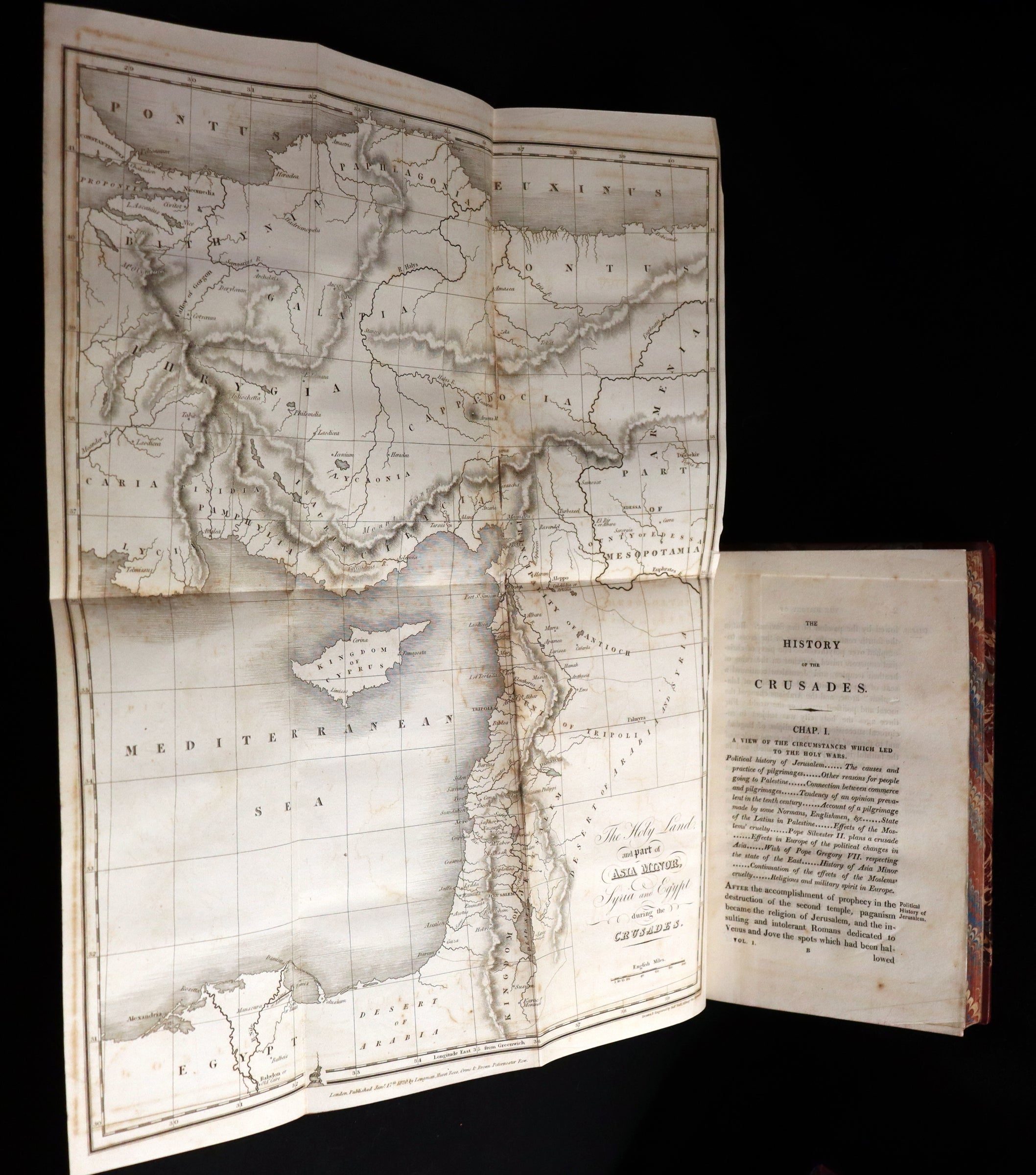 1821 Rare Book Set - The HISTORY OF THE CRUSADES for the recovery and ...