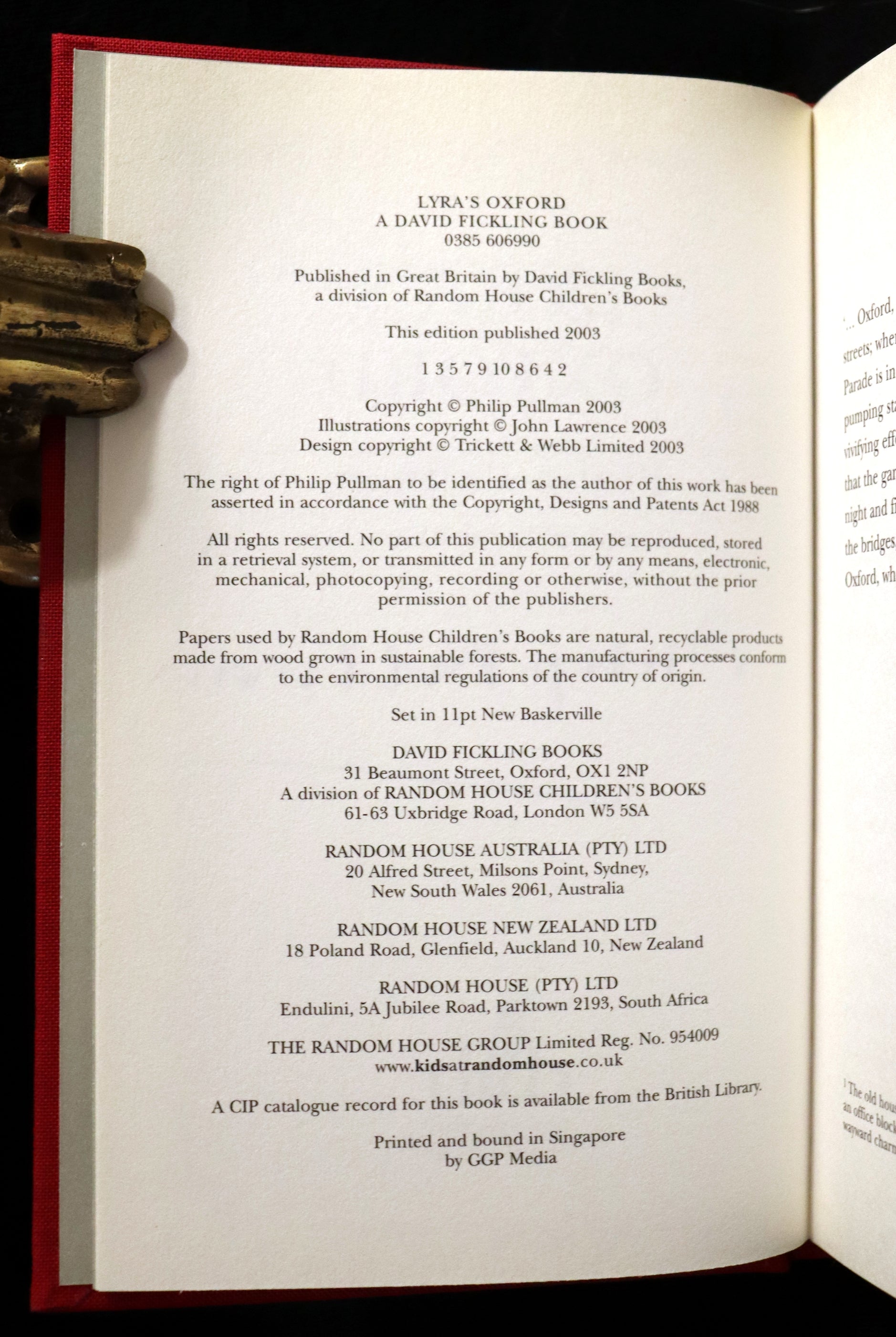 2003 Signed First Edition - LYRA'S OXFORD [His Dark Materials] by ...