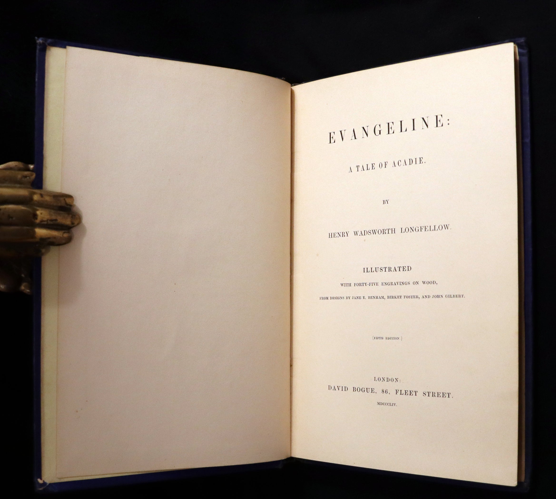 1854 Rare Victorian Book - Evangeline, A tale of Acadie by Henry ...