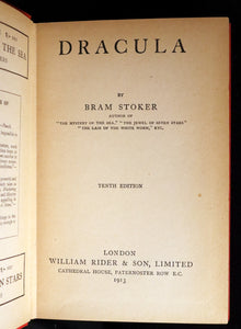 1913 Rare Edition - DRACULA by Bram Stoker, a Gothic Vampire Story. — MFLIBRA - Antique Books