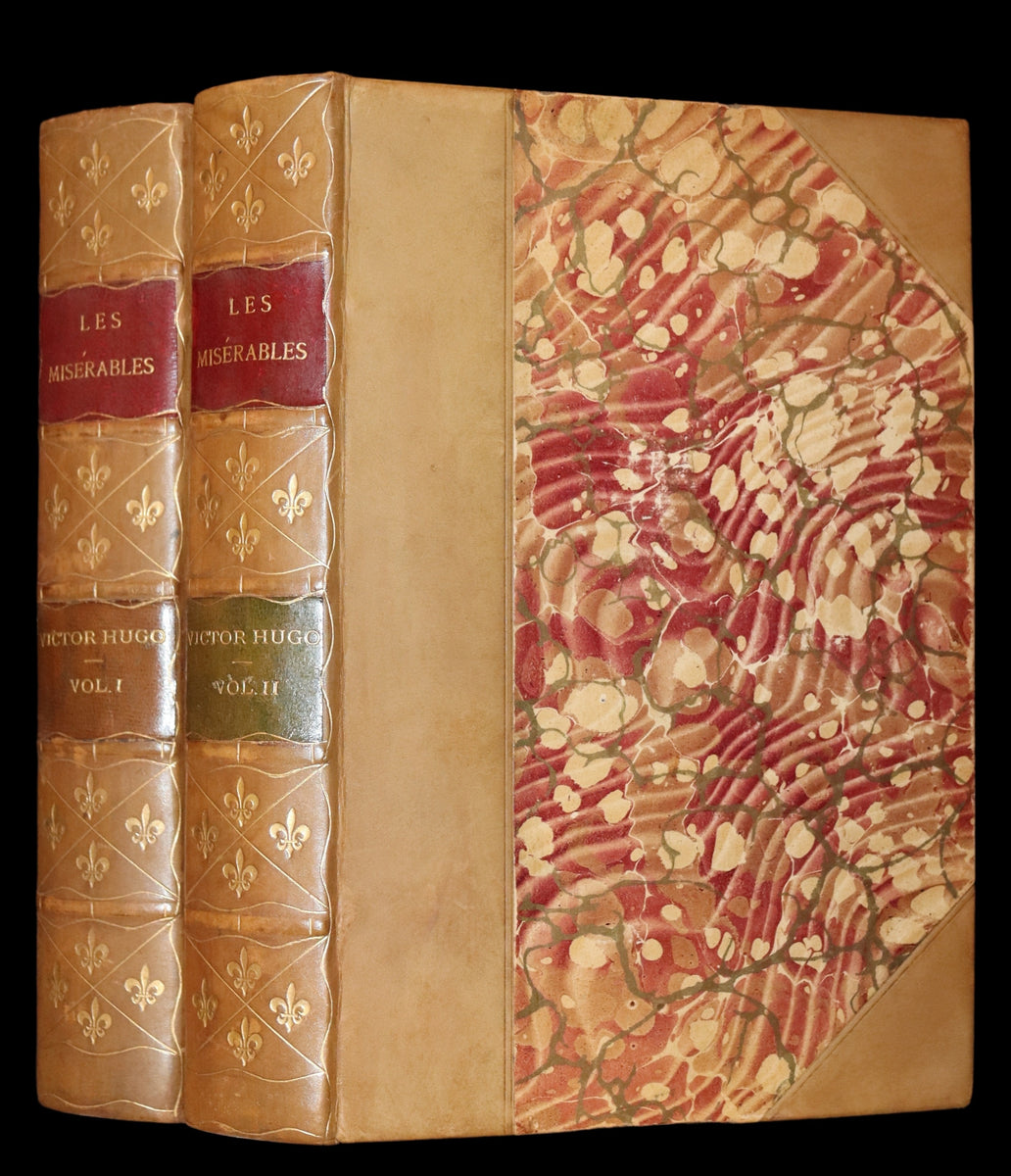 1887 Rare Victorian Book set - LES MISERABLES by Victor Hugo. Illustra ...