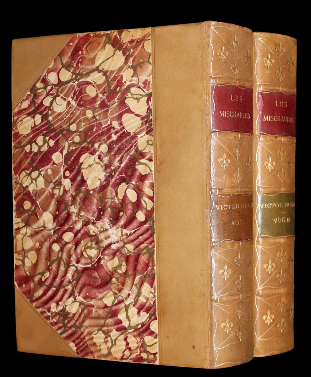 1887 Rare Victorian Book set - LES MISERABLES by Victor Hugo. Illustra ...