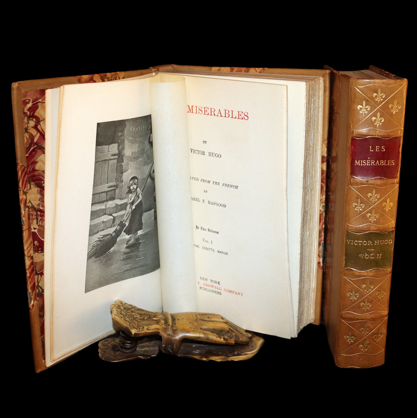 1887 Rare Victorian Book set - LES MISERABLES by Victor Hugo ...