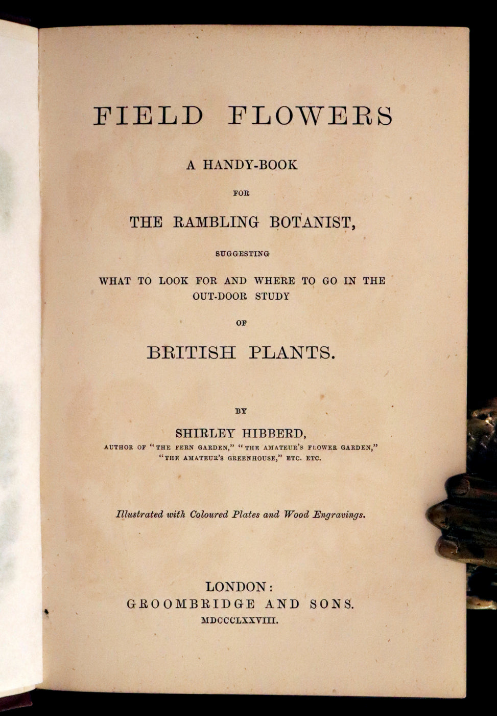 1878 Rare Victorian Book - FIELD FLOWERS, A handy-book for the ramblin ...