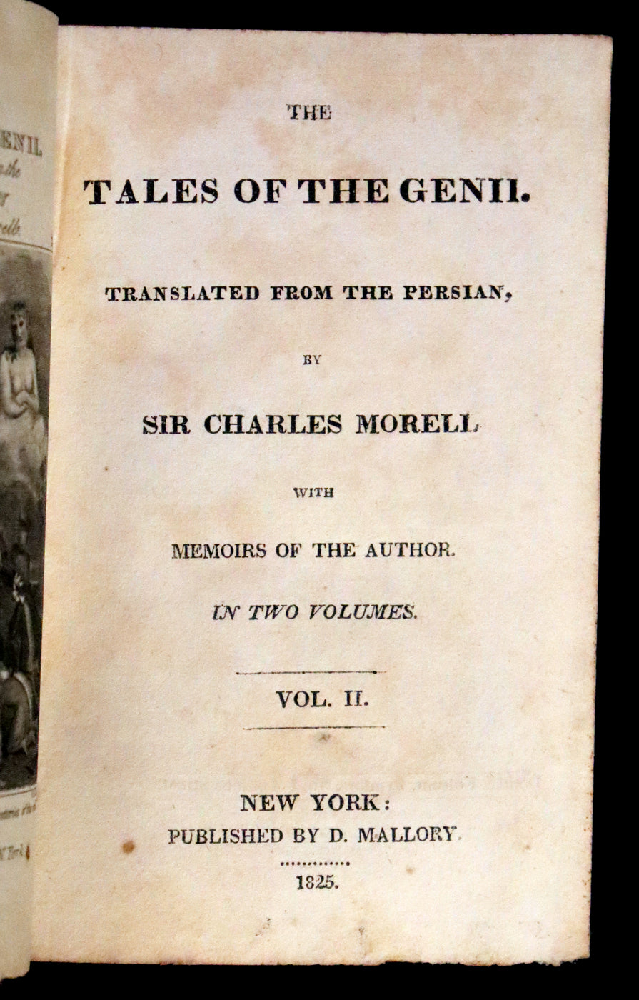1825 Scarce Book Set - The Tales of the Genii, Translated from the ...