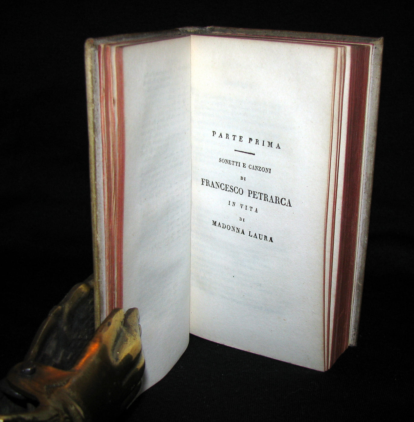 1822 Rare Italian Vellum Book - Petrarch - Le Rime de Francesco Petrar ...