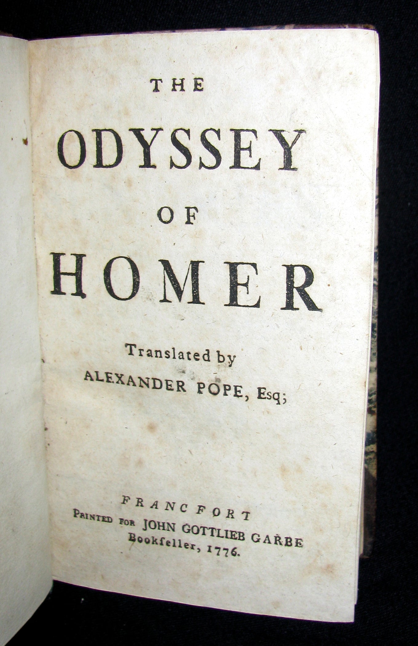 1776 Very Rare Book - The Odyssey of Homer translated in English by Al ...